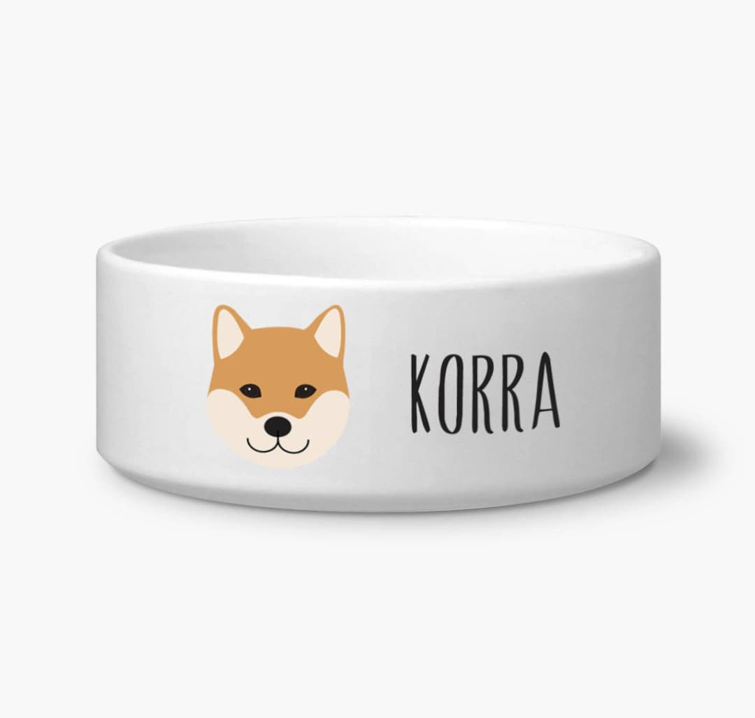 Shiba Inu Dog Bowl, Personalized With Custom Name, Food or Water Bowl ...