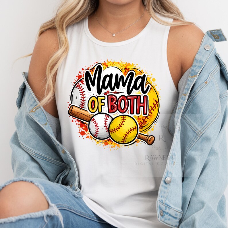 Mama of Both PNG , Baseball Softball Mom PNG, Game Day Sublimation ...