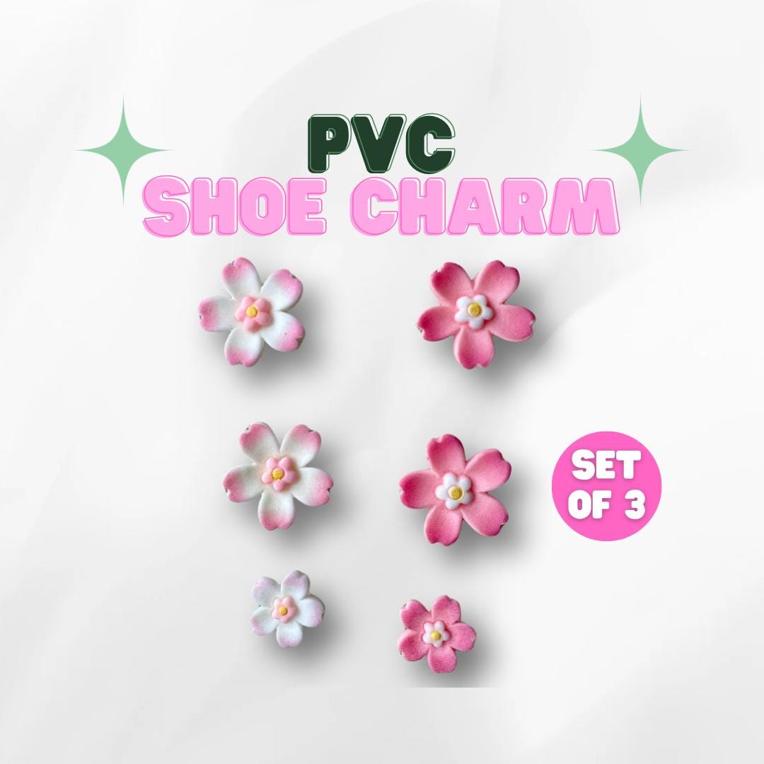 Floral Set of 3 Shoe Charms for Clogs | Flower Charms for Clog Shoes ...