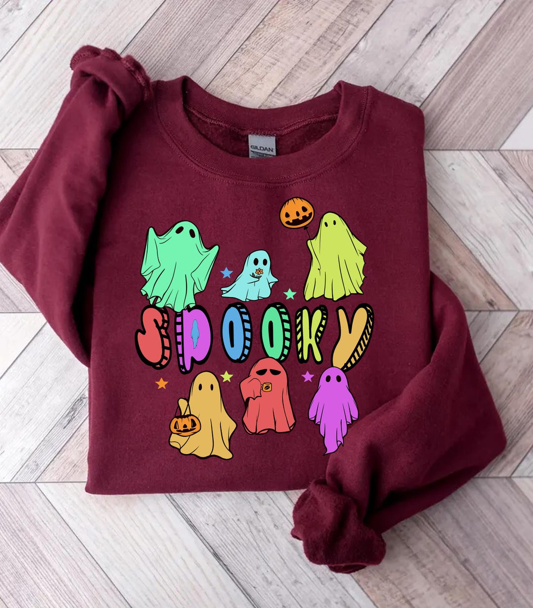 Spooky Doodle PNG, Preppy Ghost PNG, Preppy Halloween PNG, Pastel Ghost ...
