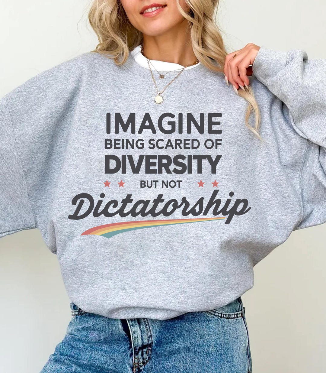 Imagine Being Scared of Diversity and Not Dictatorship Png, Retro Human ...