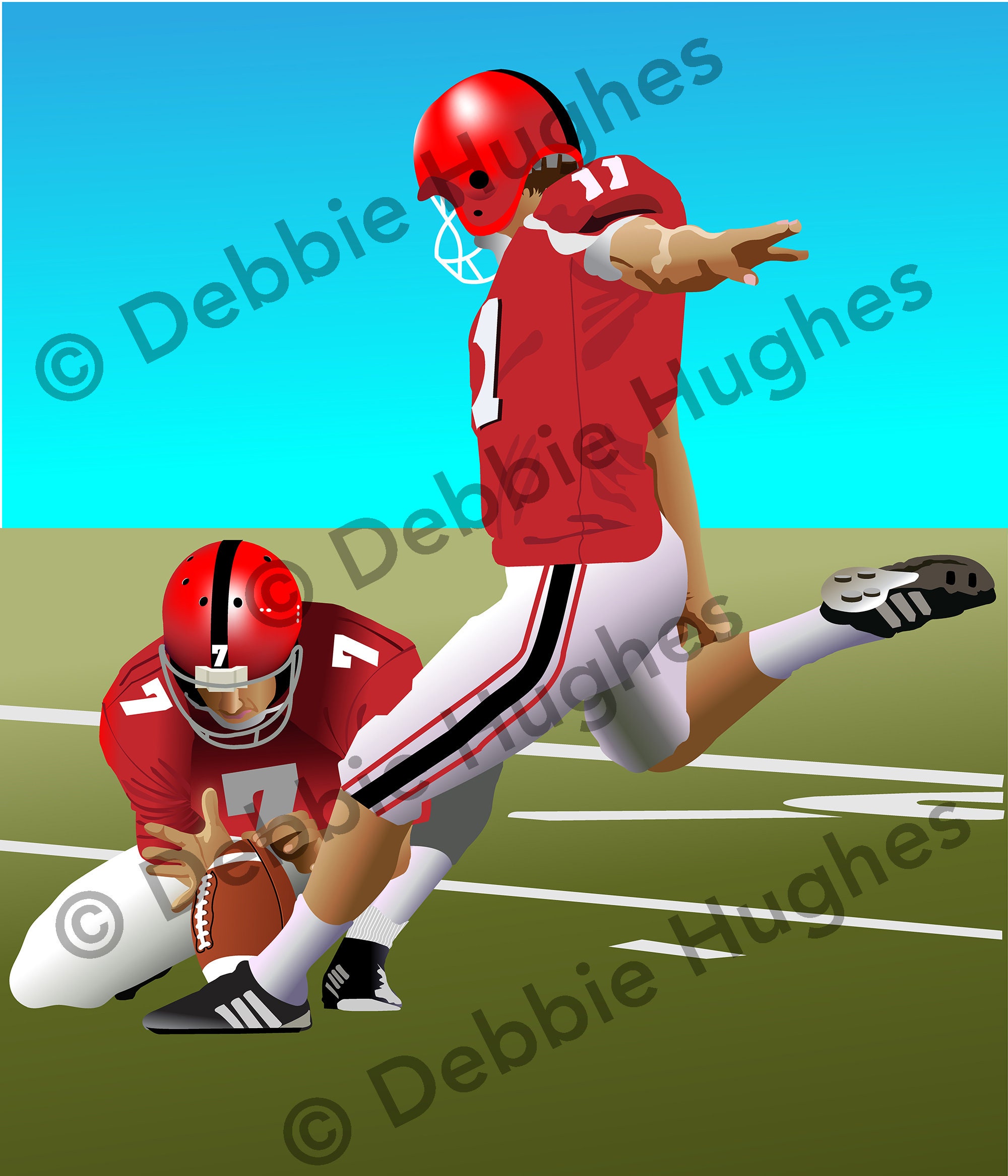Football Player Kicker Clip Art