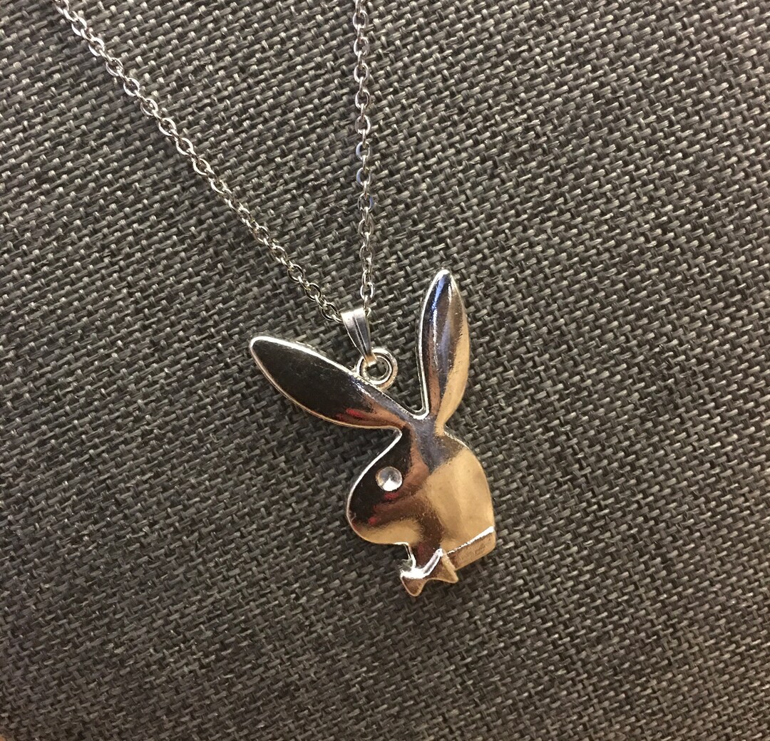 Vintage-retro Style Silver Tone Playboy Bunny Rabbit Pendant Charm ...