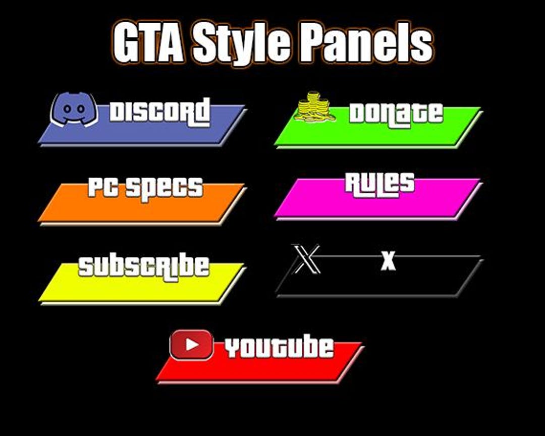 Twitch Panels, GTA Twitch Panels, Social Media Panels - Etsy