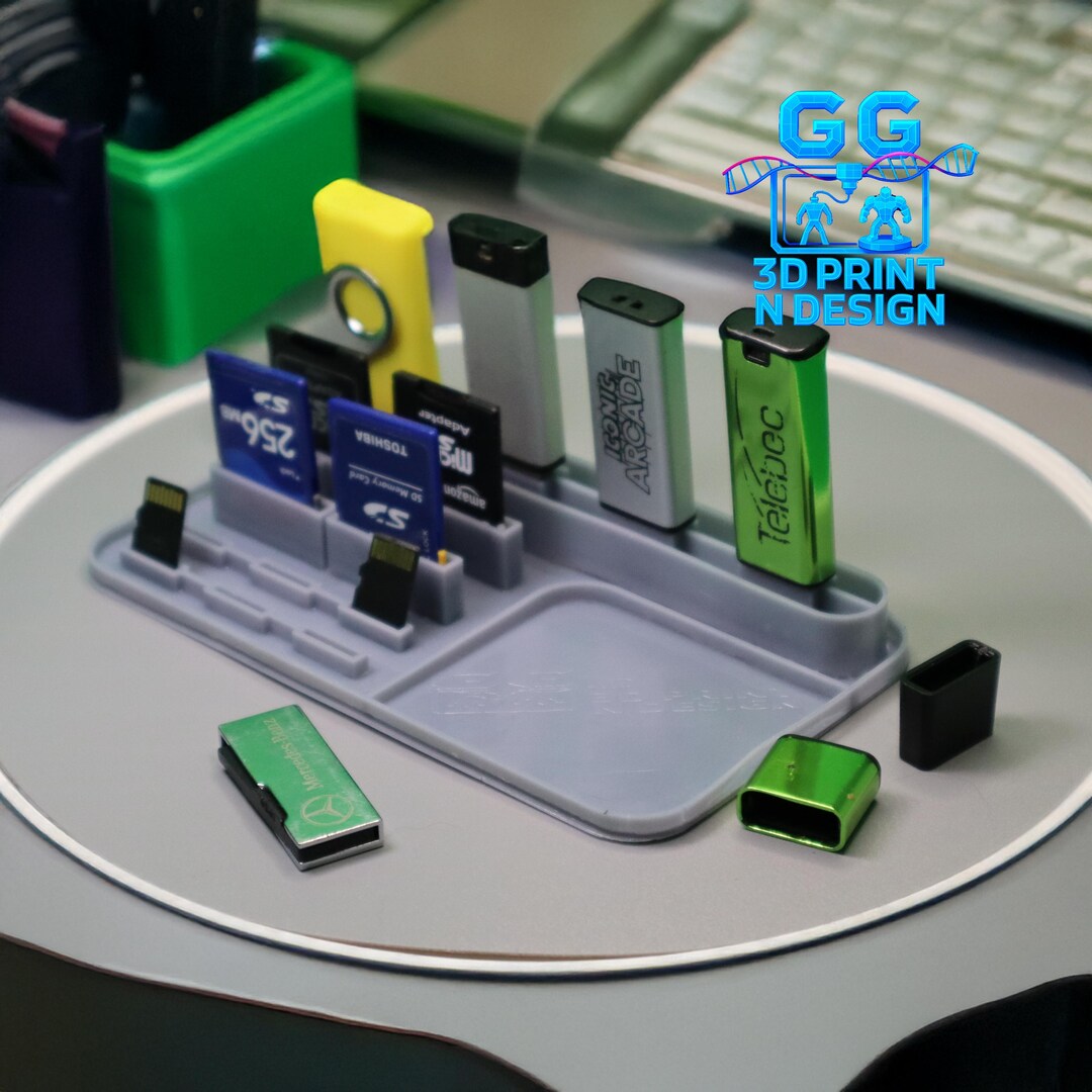 Desktop Organizer for Memory Cards and USB Flash Drives - Compact and ...