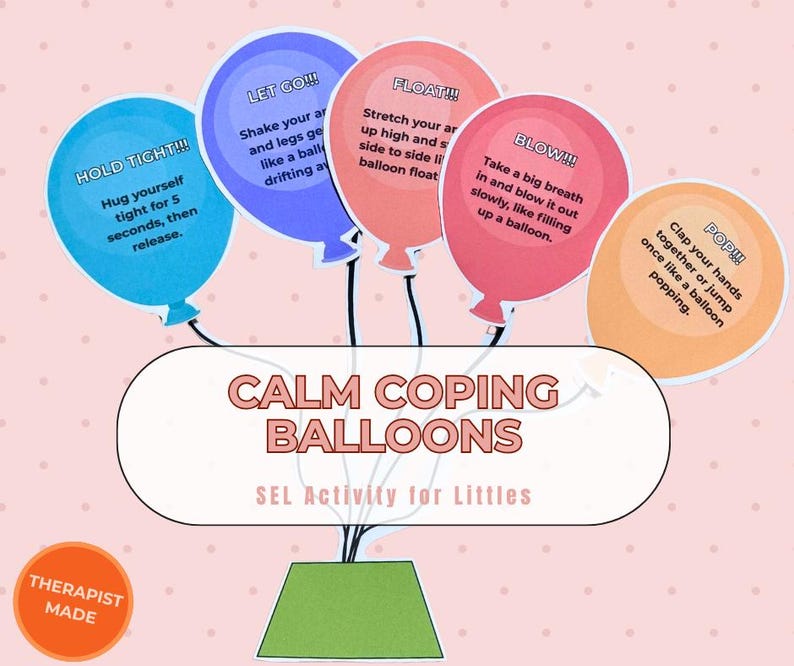 Calm Coping Balloons | Printable SEL Activity for Kids (digital ...