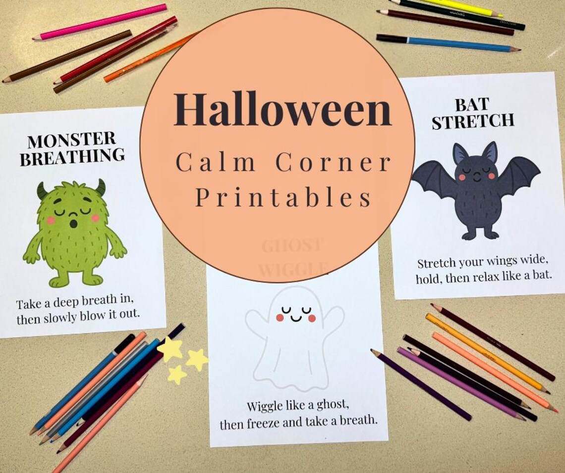 Halloween Calm Corner Printables: SEL Activities for Kids (PDF Download ...