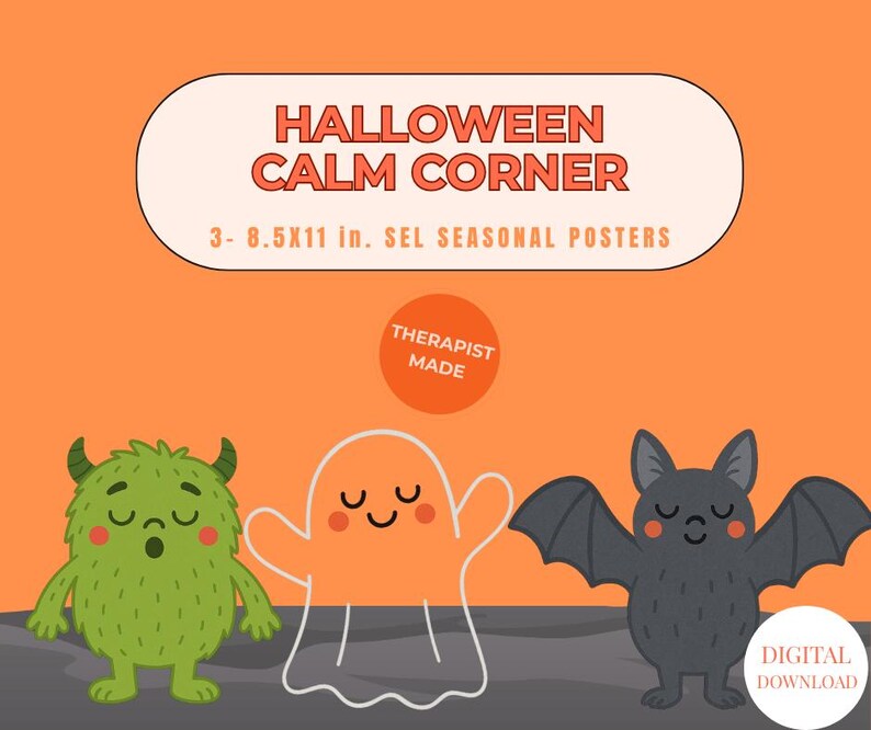 Halloween Calm Corner Printables: SEL Activities for Kids (PDF Download ...