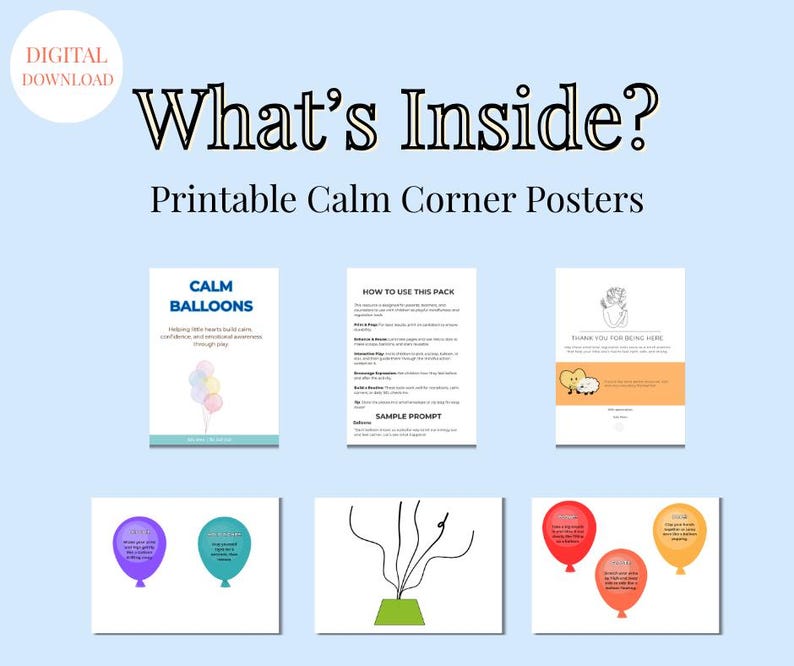Calm Coping Balloons | Printable Social Emotional Learning and ...