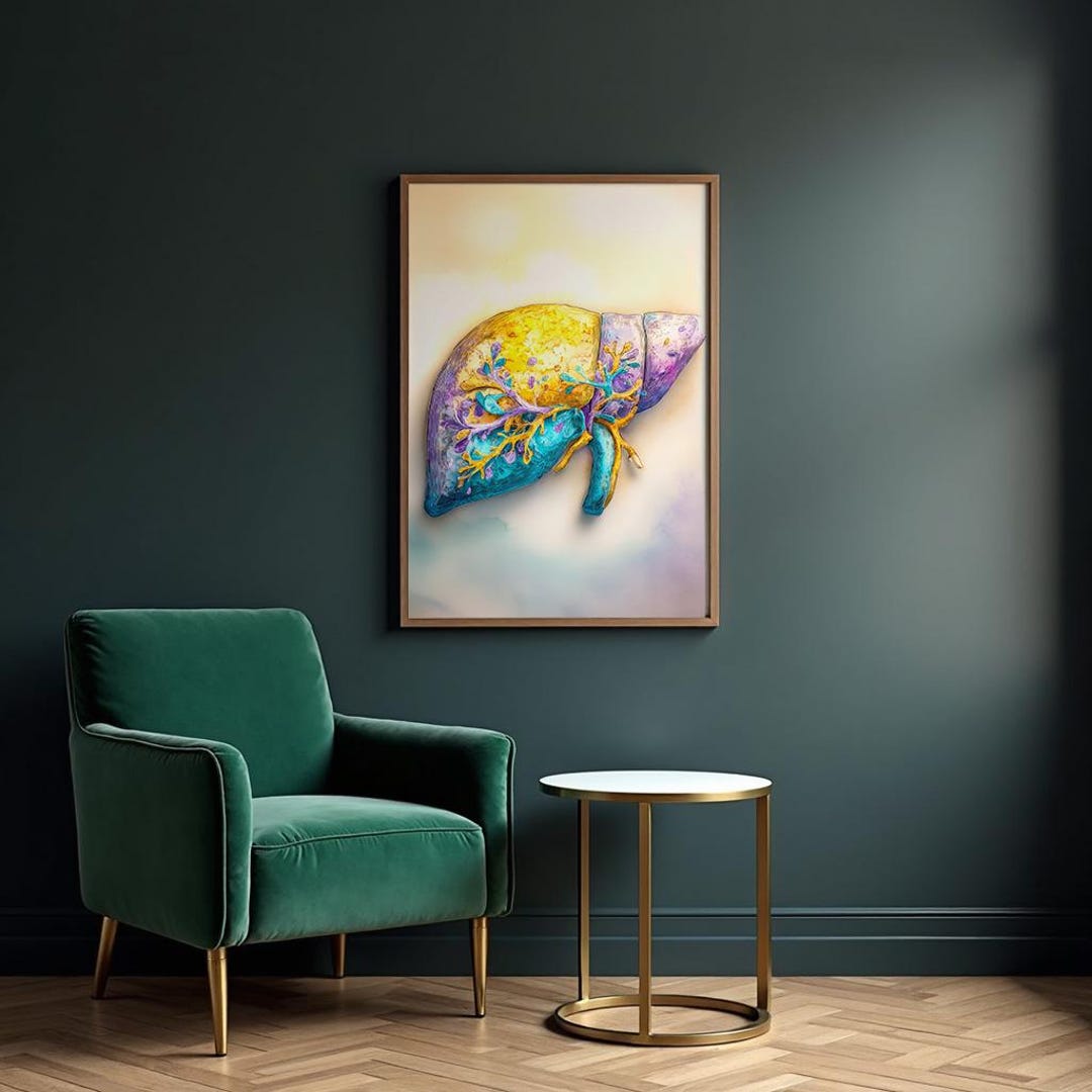 Liver Anatomy Educational Poster, Medical Wall Art, Liver Poster ...