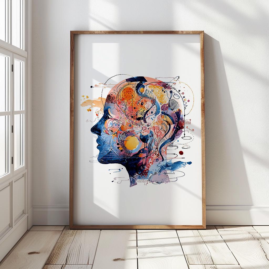 Brain Anatomy Digital Art Poster: Inner Spark Human Neurology Print ...