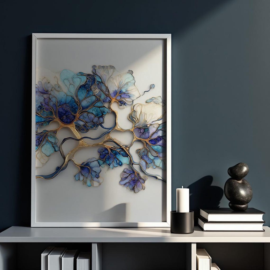 Neuro Art Print | Modern Synapse Wall Art | Brain Anatomy Decor - Etsy