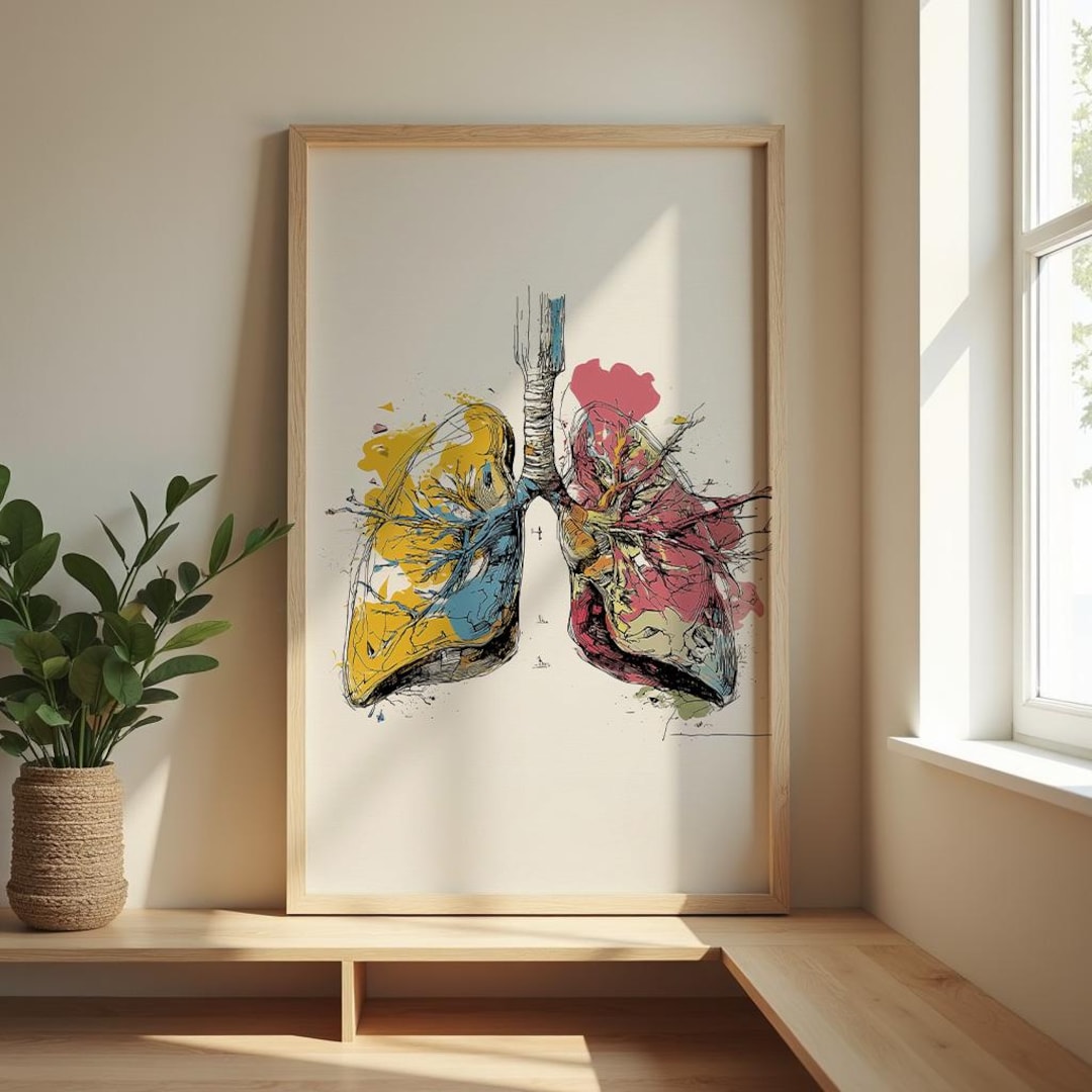Lungs Print, Respiratory Poster, Pulmonology Wall Art, Science Decor ...