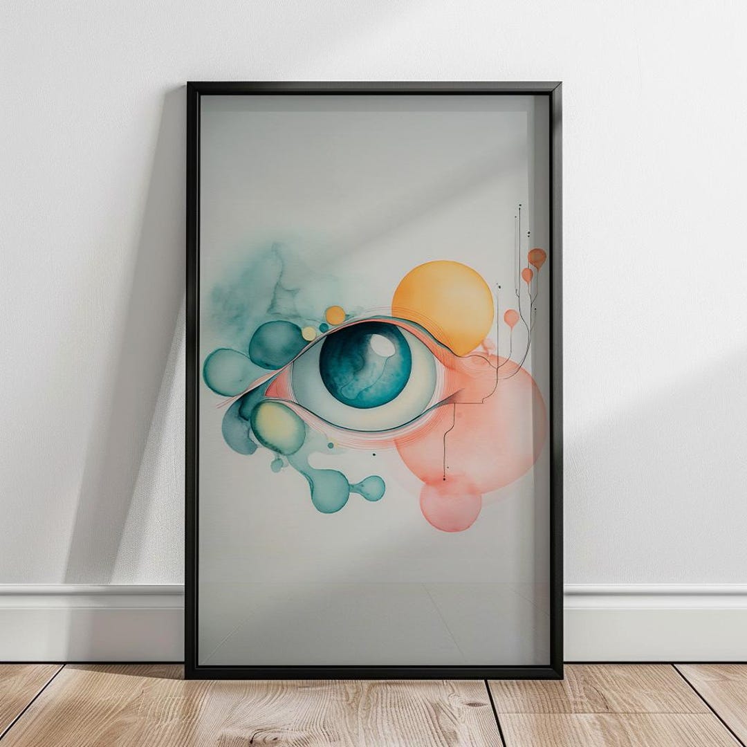 Optometry Office Wall Art for Modern Clinics, Abstract Eye Art, Big Eye ...