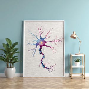 Synapse Wall Art | Contemporary Neuro Art Print | Psychology Decor - Etsy