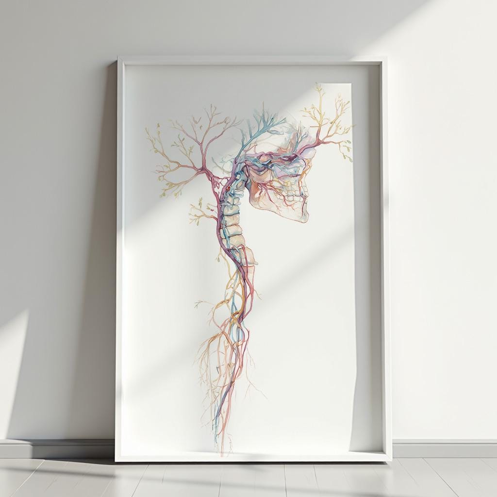 Vagus Nerve Art Print – Mindfulness & Mental Health Illustration - Etsy