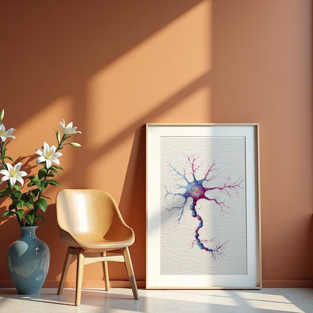 Synapse Wall Art | Contemporary Neuro Art Print | Psychology Decor - Etsy