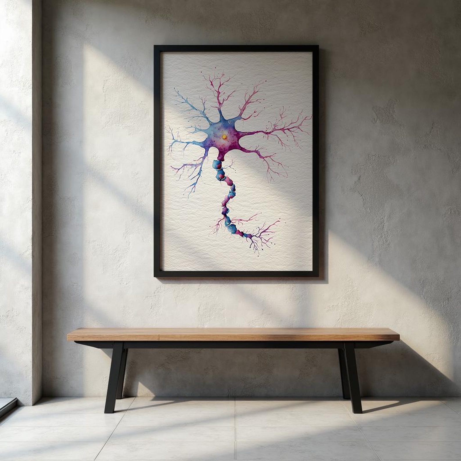 Synapse Wall Art | Contemporary Neuro Art Print | Psychology Decor - Etsy