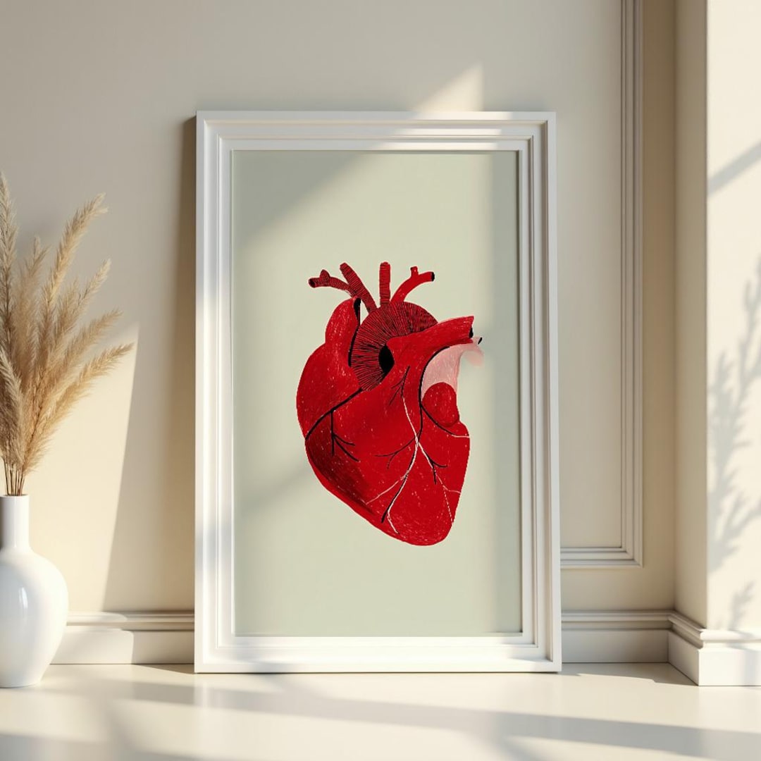 Human Anatomy Heart Art | Anatomical Heart Wall Decor | Medical Wall ...