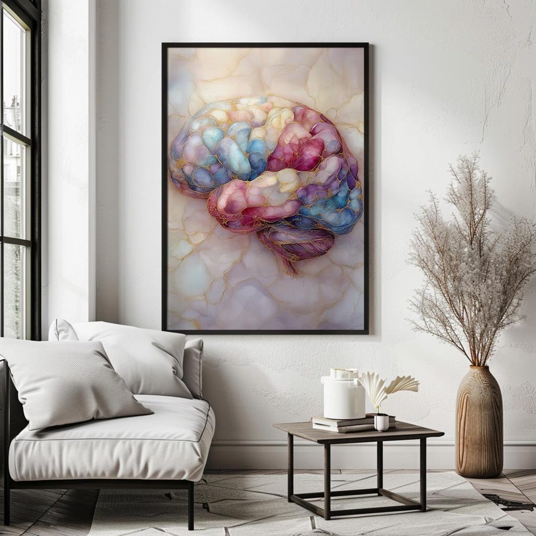 Neurology Art Print, Brain Poster, Brain Wall Art, Medical Student Gift ...