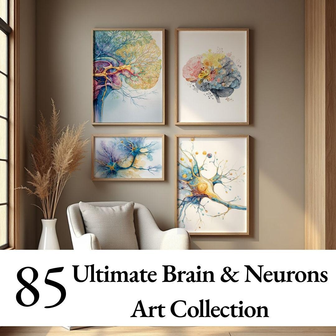 Ultimate Brain & Neurons Art Bundle – 85 Medical and Psychology Wall ...