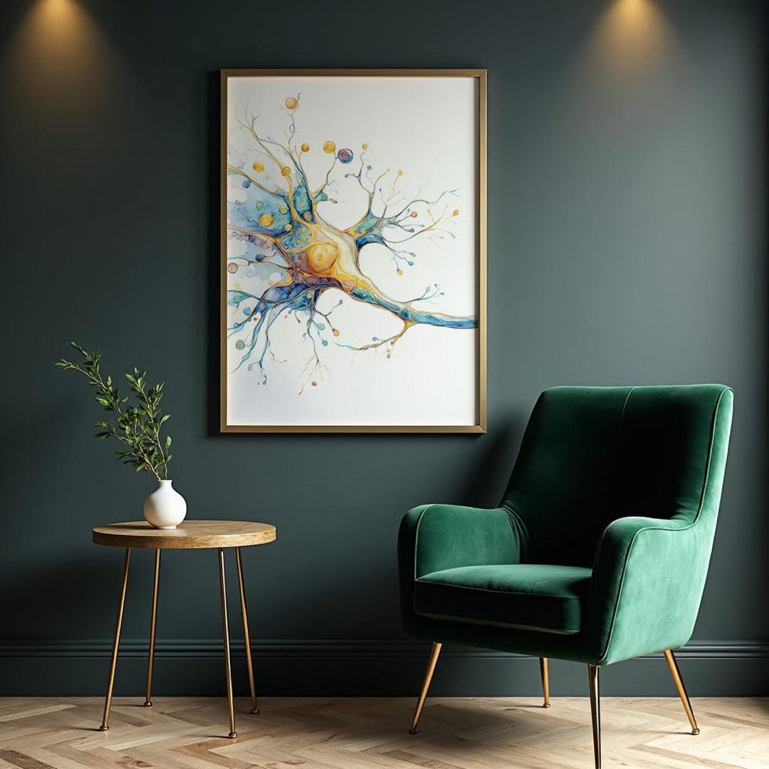 Synapse Art Print: Psychology & Nervous System Anatomy (digital ...