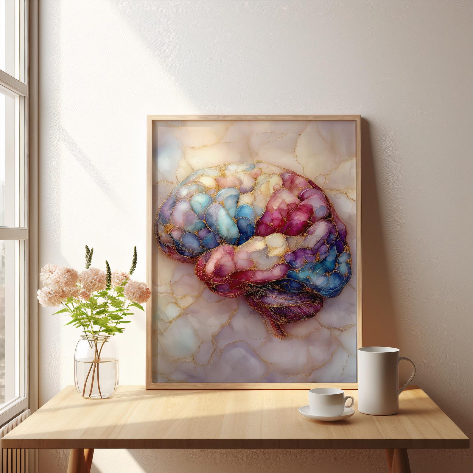 Neurology Art Print, Brain Poster, Brain Wall Art, Medical Student Gift ...