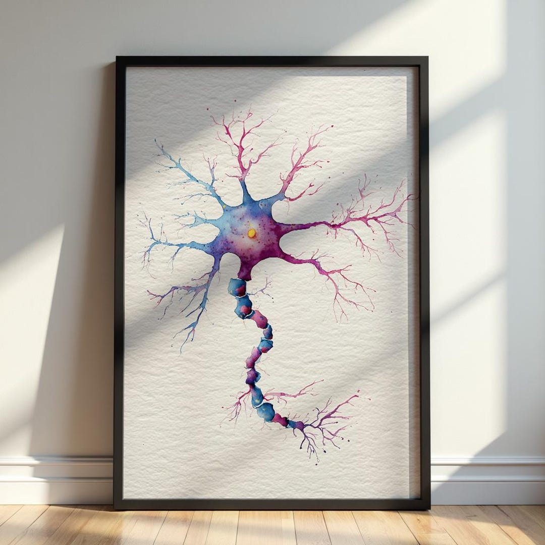 Synapse Wall Art | Contemporary Neuro Art Print | Psychology Decor - Etsy