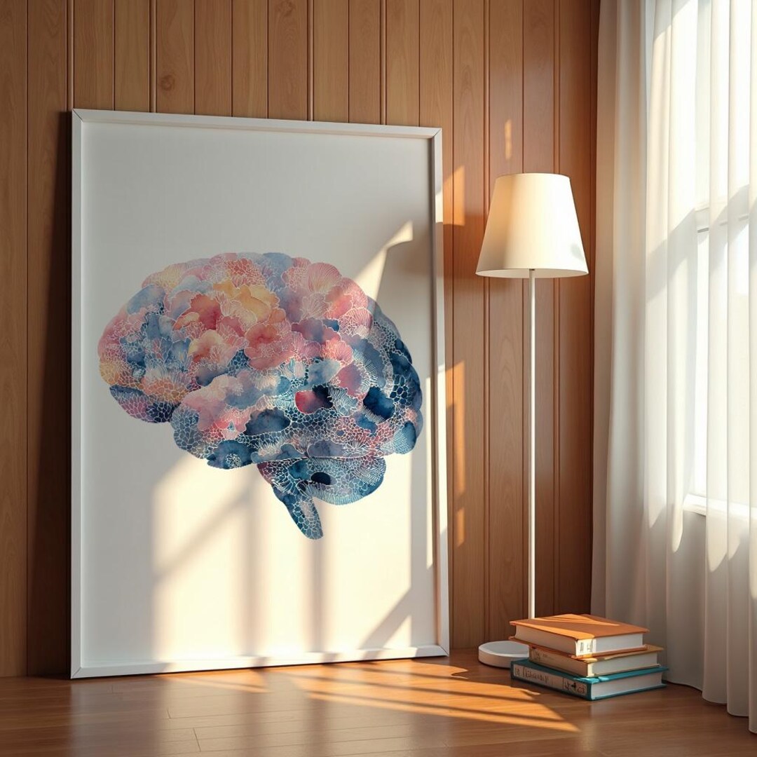 Human Brain Abstract Print, Medical Poster for Psychology Students ...