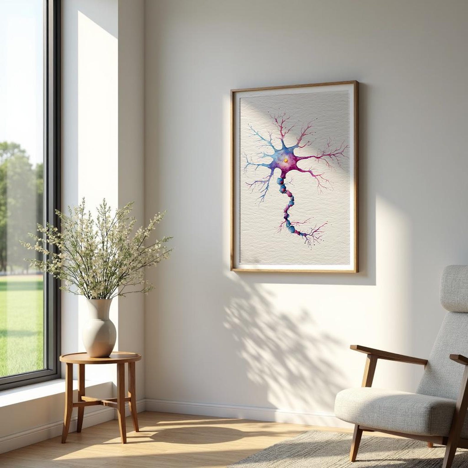 Synapse Wall Art | Contemporary Neuro Art Print | Psychology Decor - Etsy