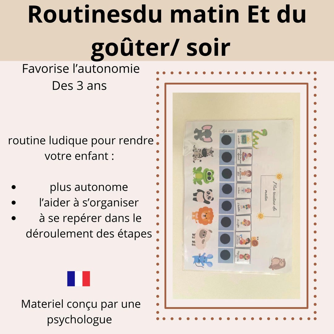 Printable Visual Morning and Evening Routine Duo in PDF for Children. A ...