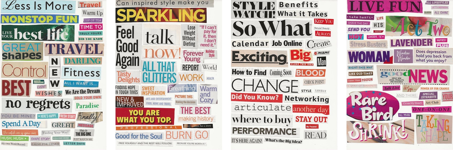 Vintage Magazine Word Cutouts for Vision Board, Collage Words, Junk ...