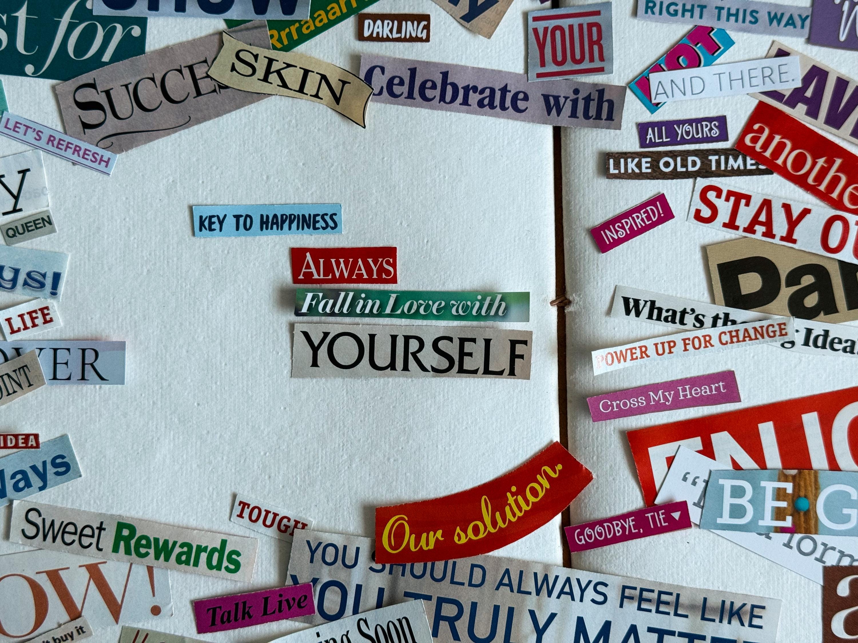 Vintage Magazine Word Cutouts for Vision Board, Collage Words, Junk ...