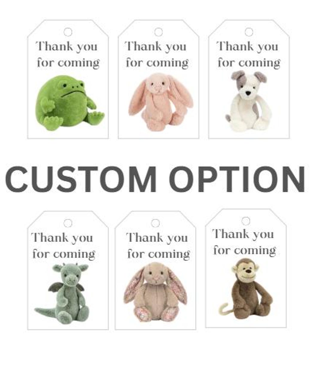 Jellycat Jelly Cat Thank You Labels Birthday Baby Shower Children Tags ...