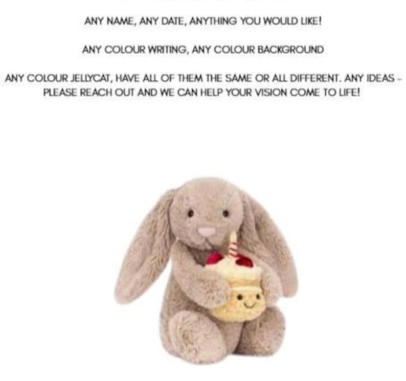 Jellycat Theme Birthday Party Invitation Add Your Favourite Jellycat ...