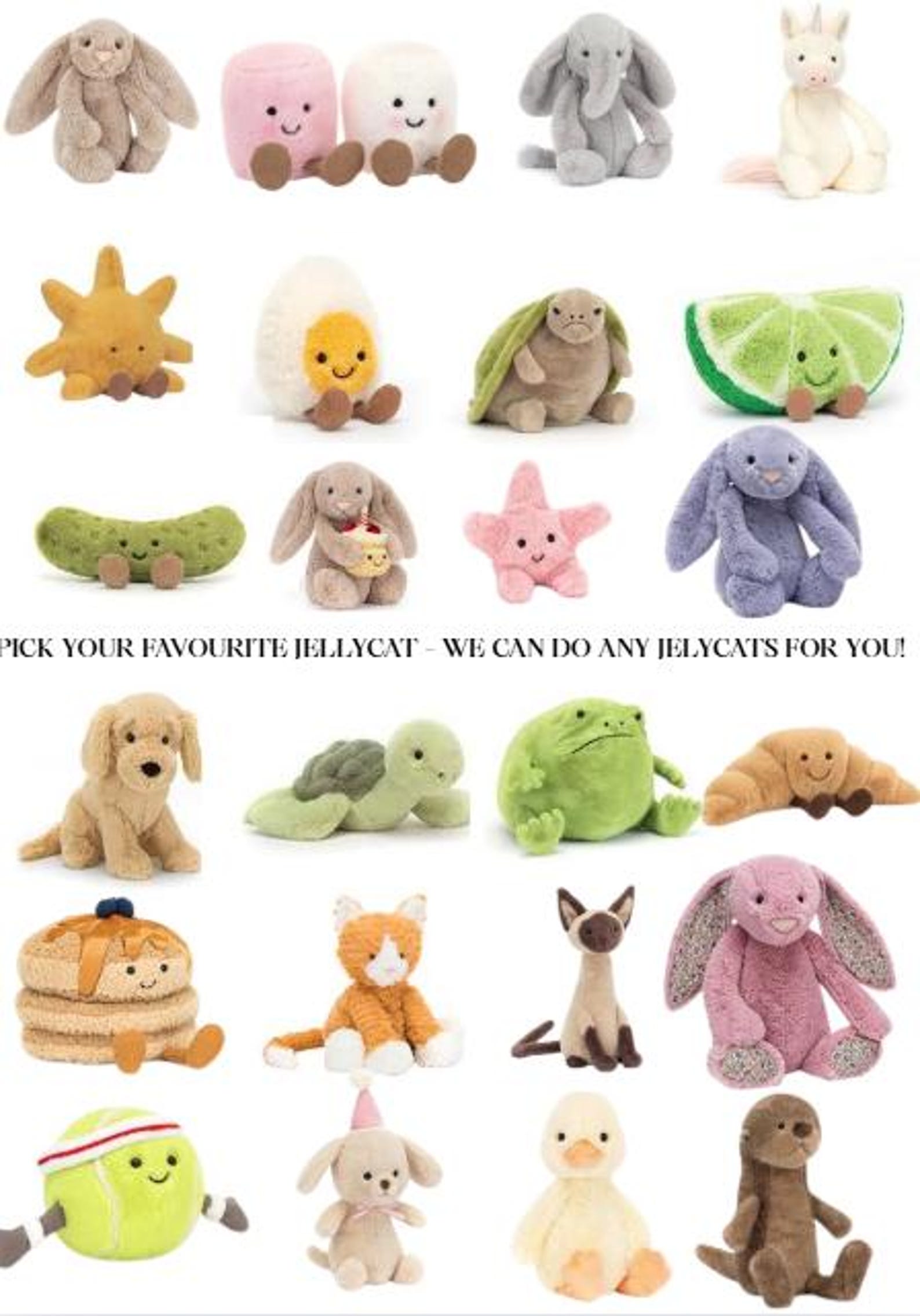 Jellycat Theme Birthday Party Invitation Add Your Favourite Jellycat ...