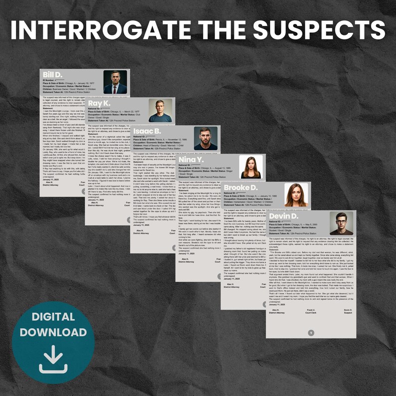 Printable Murder Mystery Case File | Digital Download | True Crime Cold ...