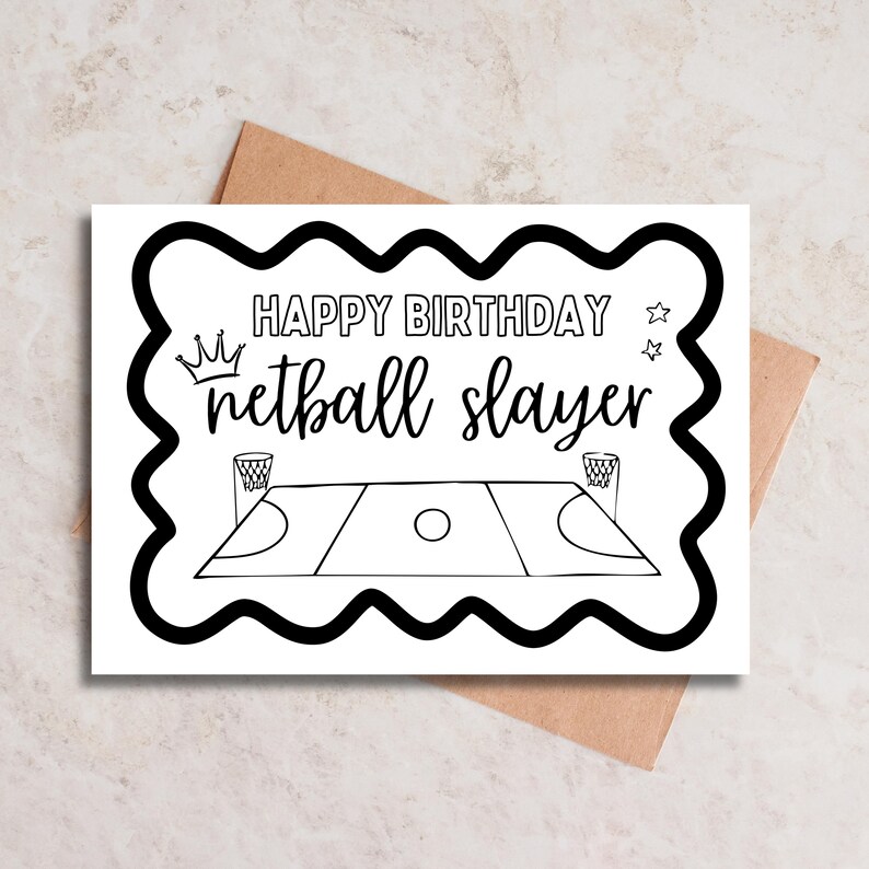 Editable Netball Birthday Card: Printable Sports Gift (digital Download ...
