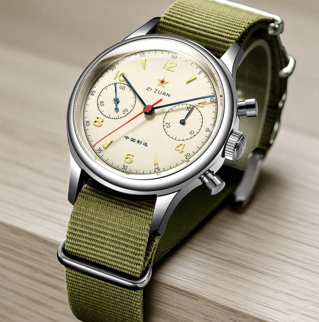 Seagull 1963 Chronograph: Vintage Mechanical Pilot Watch With Green ...