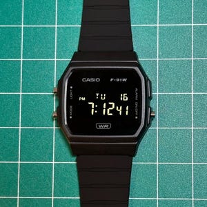 Custom Modded Casio F91W Watch: Choose Case, Screen & Band Color - Etsy