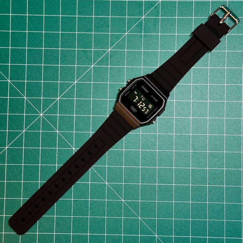 Inverted Modded Casio F91W Watch - Blackout Edition - Etsy