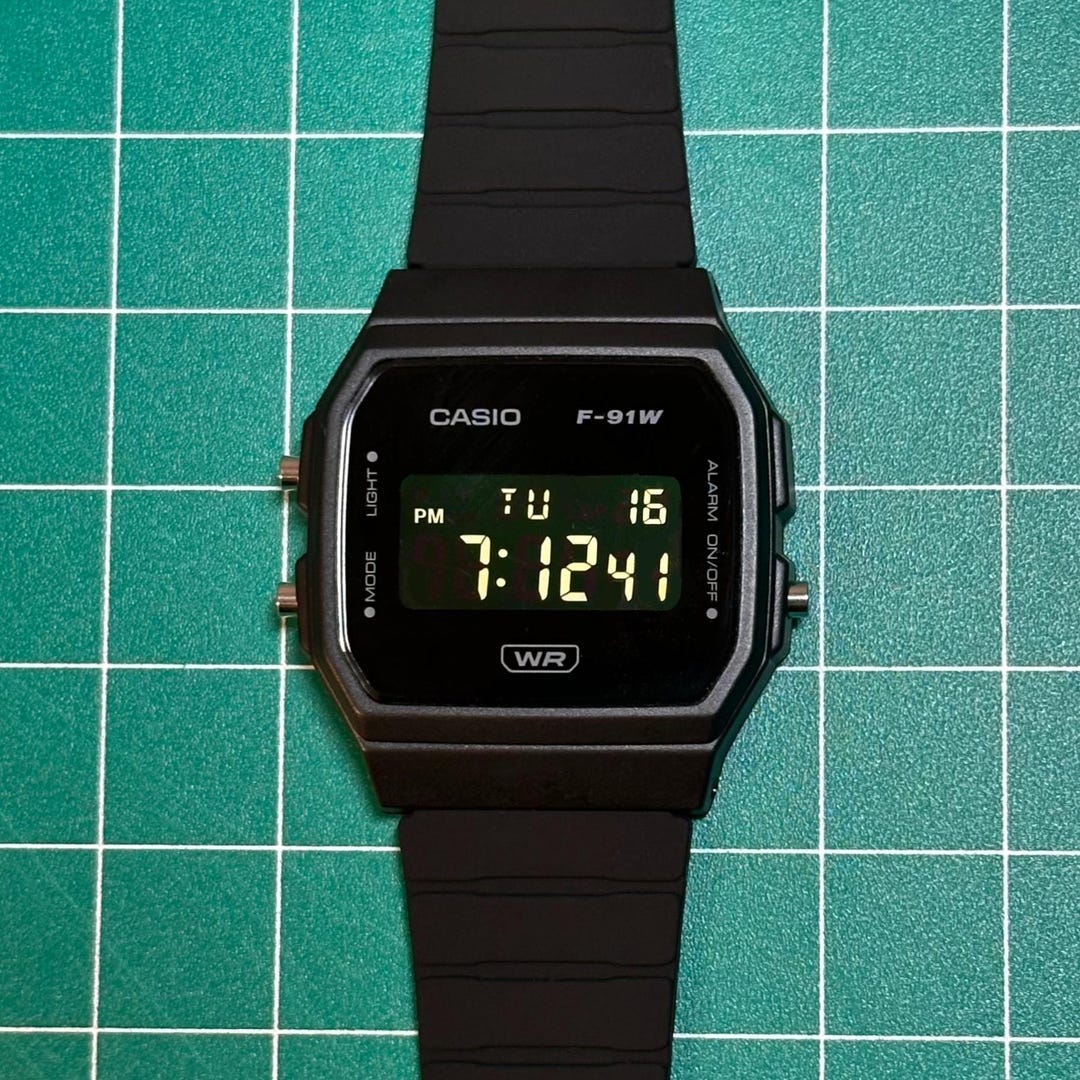 Inverted Modded Casio F91W Watch - Blackout Edition - Etsy