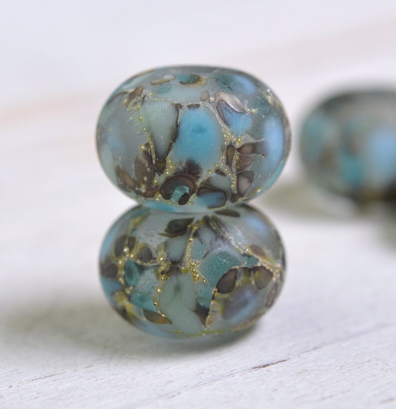 Lamp Work Beads...sra Handmade Beads Aqua and Ocean Blue - Etsy