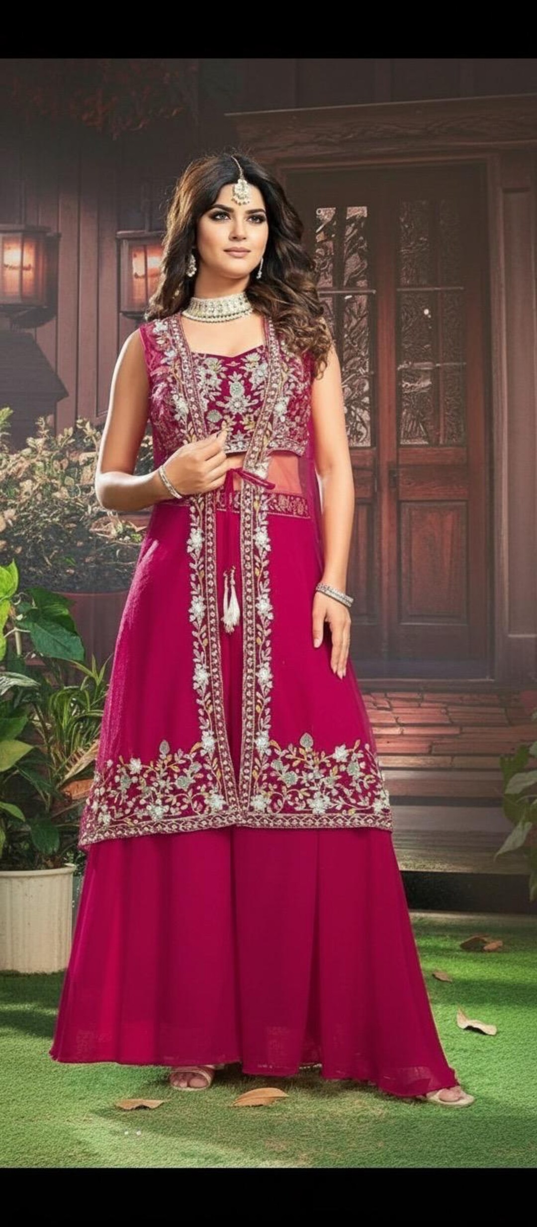Embroidered Palazzo Jacket Set – Indian Wedding Outfit - Etsy