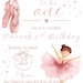 Ballerina First Birthday Invitation: Tutu Sweet, Pink Theme (digital ...