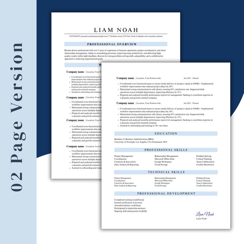 ATS Resume Template | Modern CV Design | Editable Career Application ...