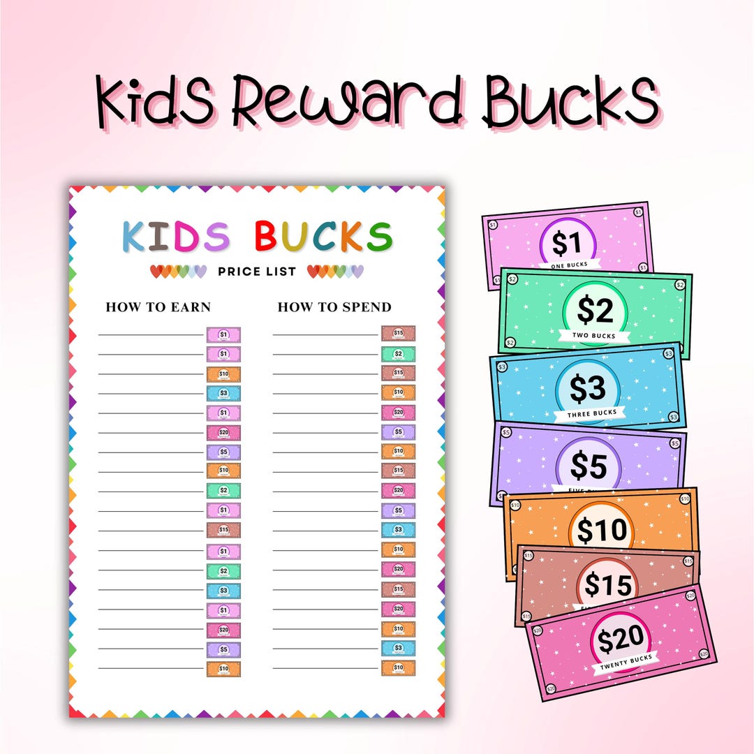 Printable Kids Reward Bucks - Fun Incentives for Good Behavior ...