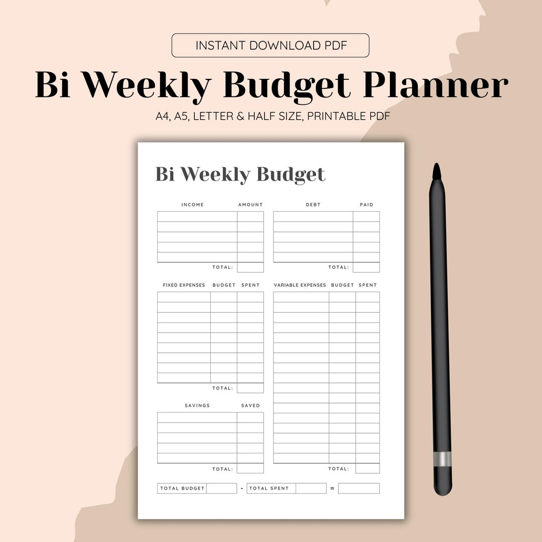 Bi Weekly Budget Planner Printable | Weekly Family Budget | Finance ...