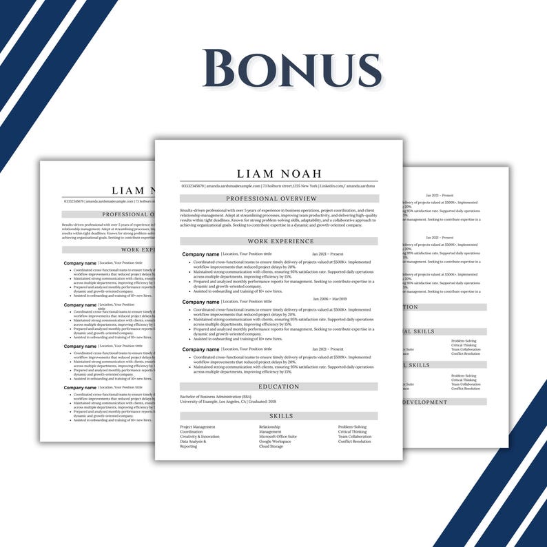 ATS Resume Template | Modern CV Design | Editable Career Application ...