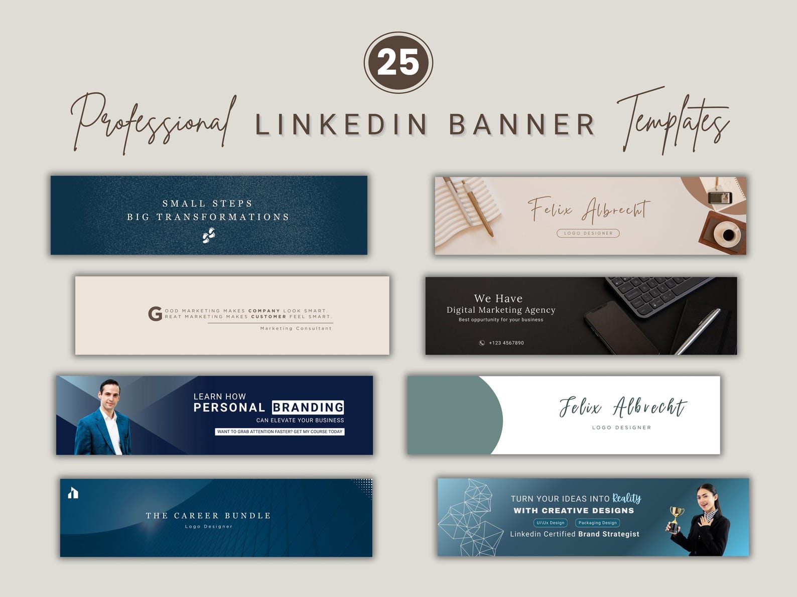 25 Linkedin Banner Template Digital | Professional Linkedin | Editable ...